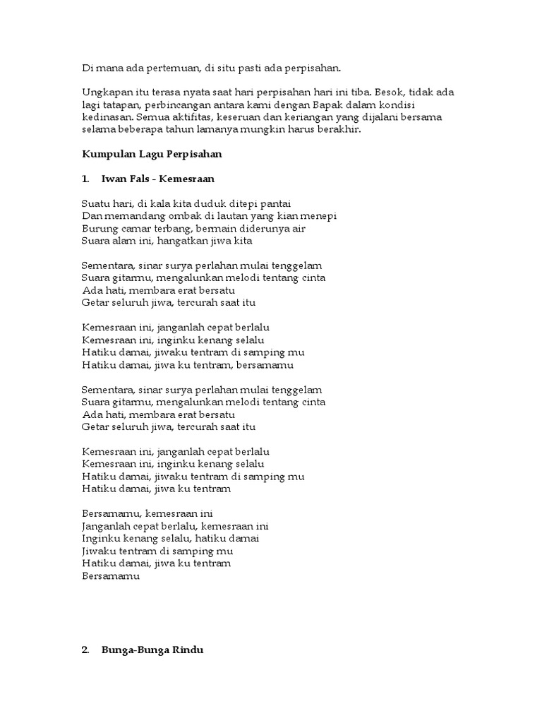 Lagu Perpisahan | PDF