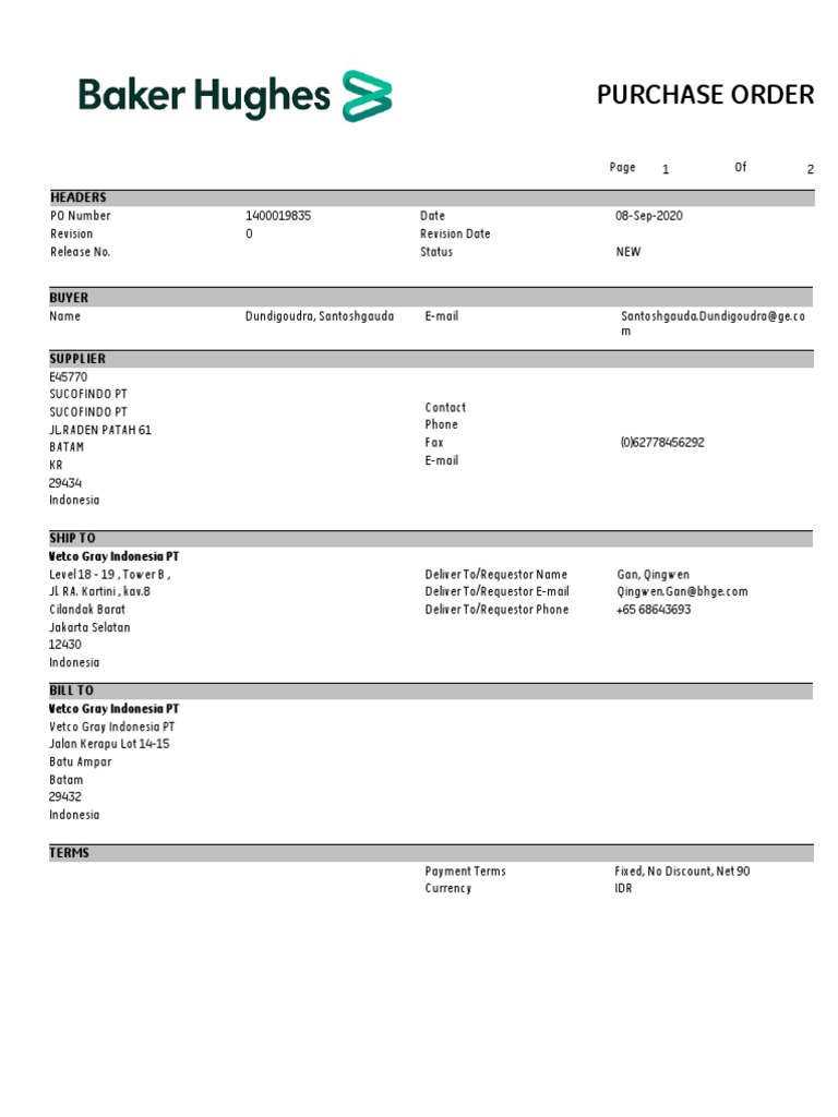 Purchase Order: Headers | PDF | Procurement | Justice