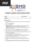Grade-2 SASMO Papers | PDF | Test (Assessment) | Teaching Mathematics