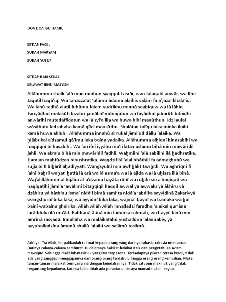 Doa Doa Ibu Hamil | PDF