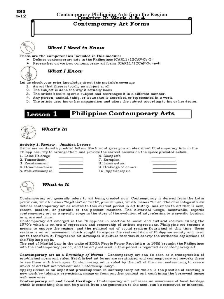 SLM CPAR Q3 Week3 4 | PDF | Paintings