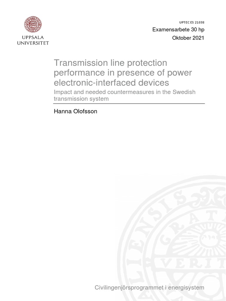 Transmission Line Protection Performance In Presence Of Power Electronic Interfaced Device Pdf