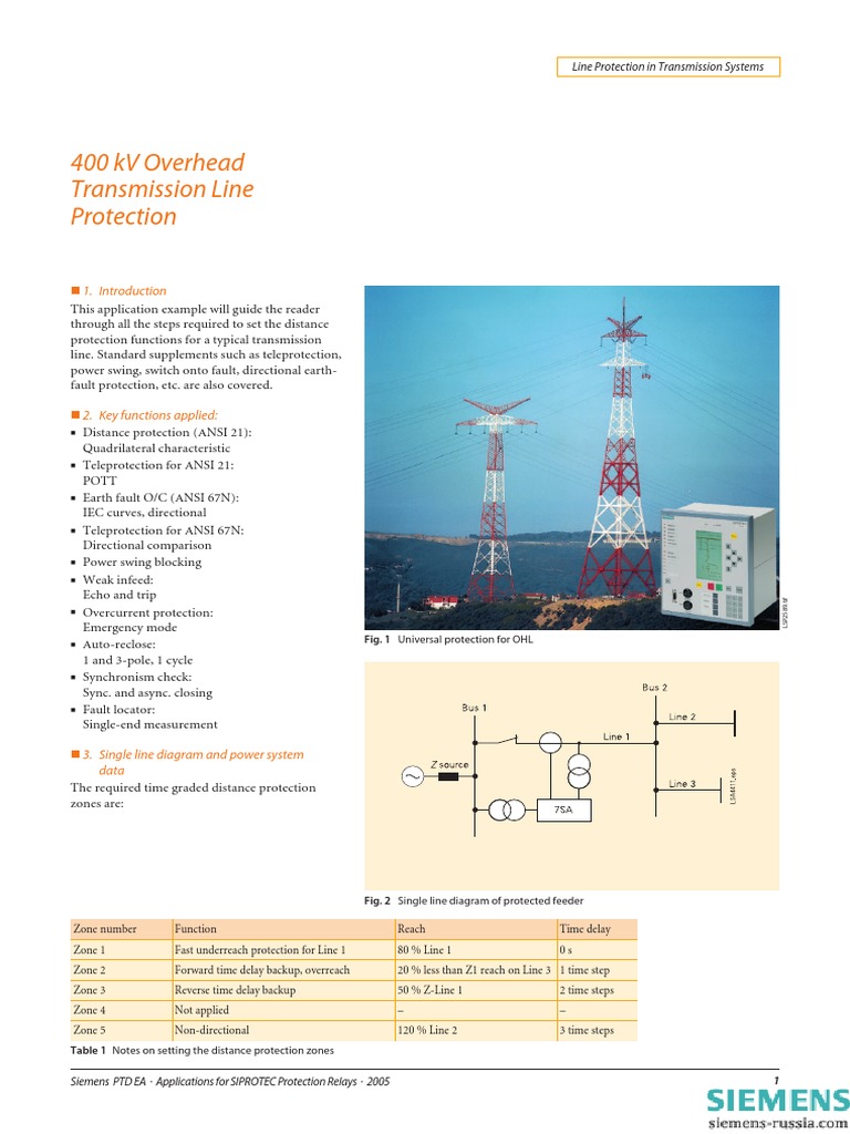 Appl 13 400kV OHL Protection en | PDF | Electric Power Transmission | Transformer