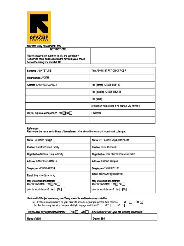 Service With IRC Might Require Assignment To Any Area of The World We ...