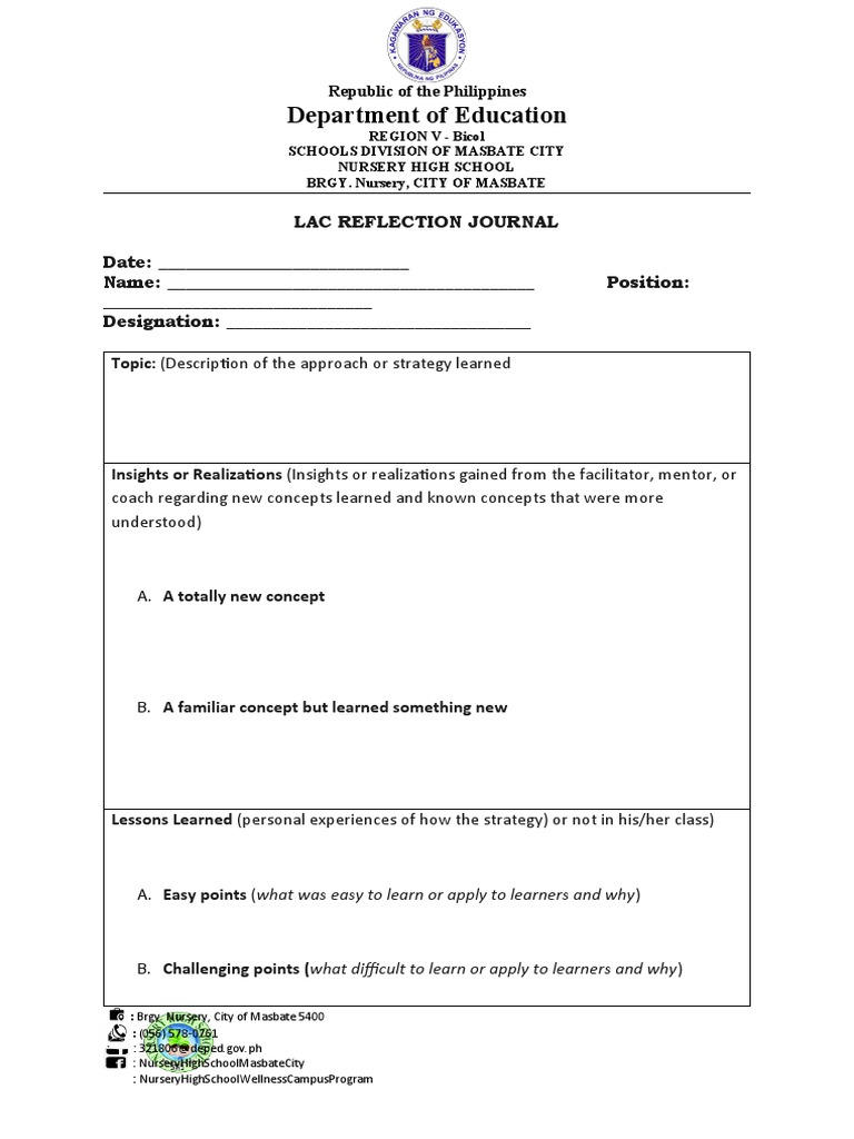 LAC sample Reflection Notes_language | PDF