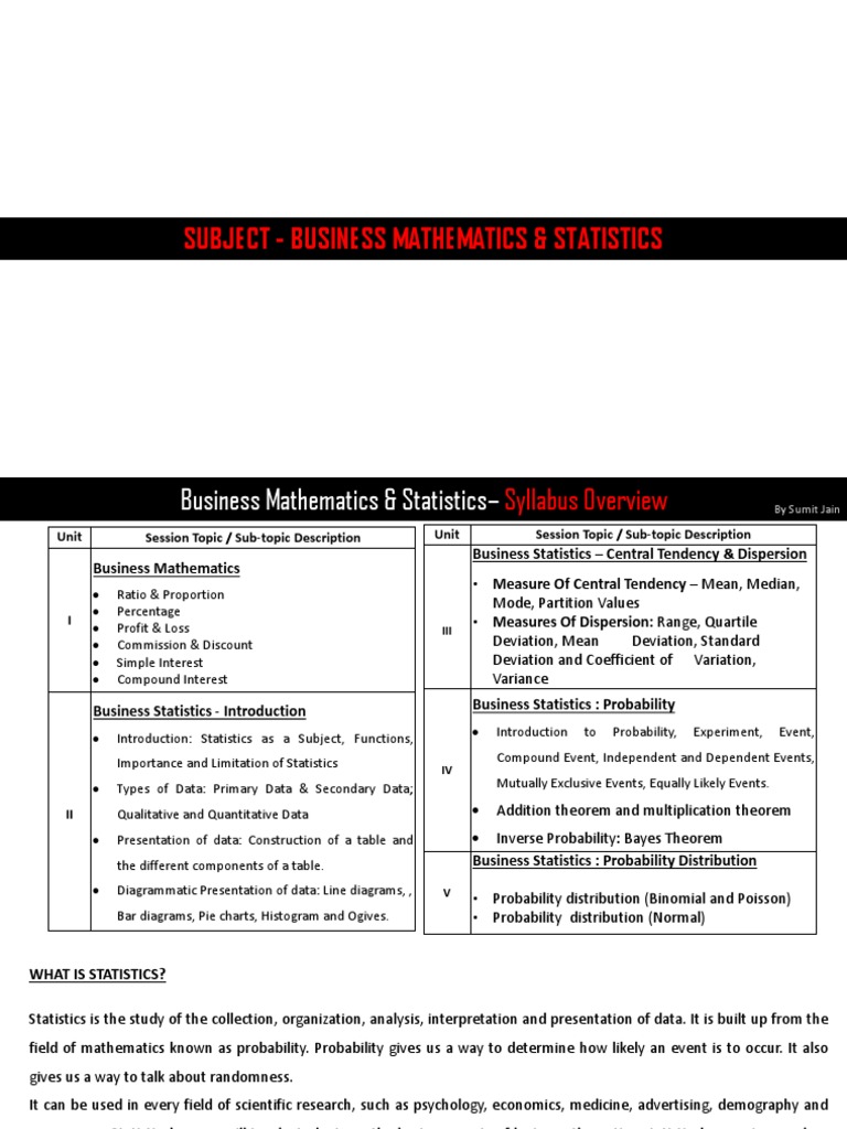 Statistics - Functions, Importance & Limitations 4th Sem | PDF ...