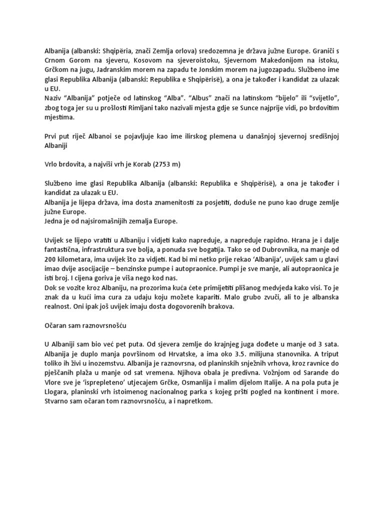 Putopis - Albanija | PDF