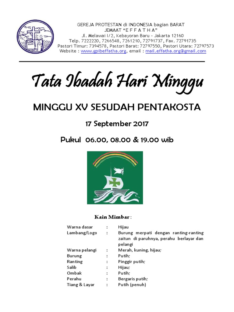 Tata Ibadah Hari Minggu | PDF
