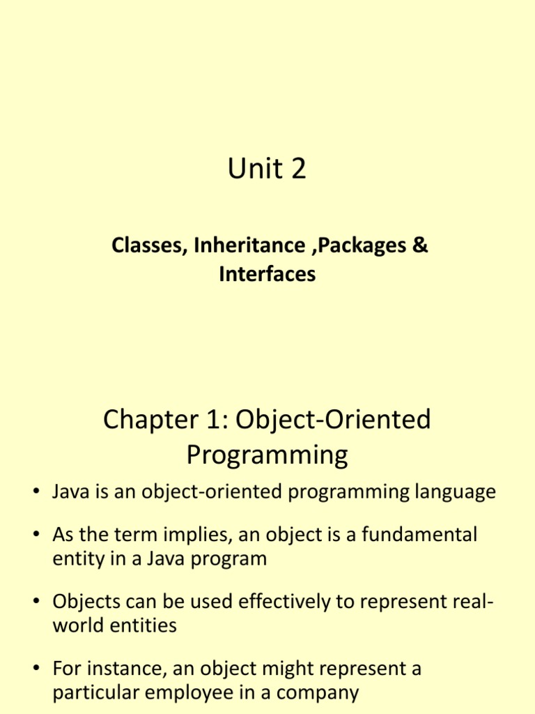 Unit 2: Classes, Inheritance, Packages & Interfaces | PDF | Method (Computer Programming ...