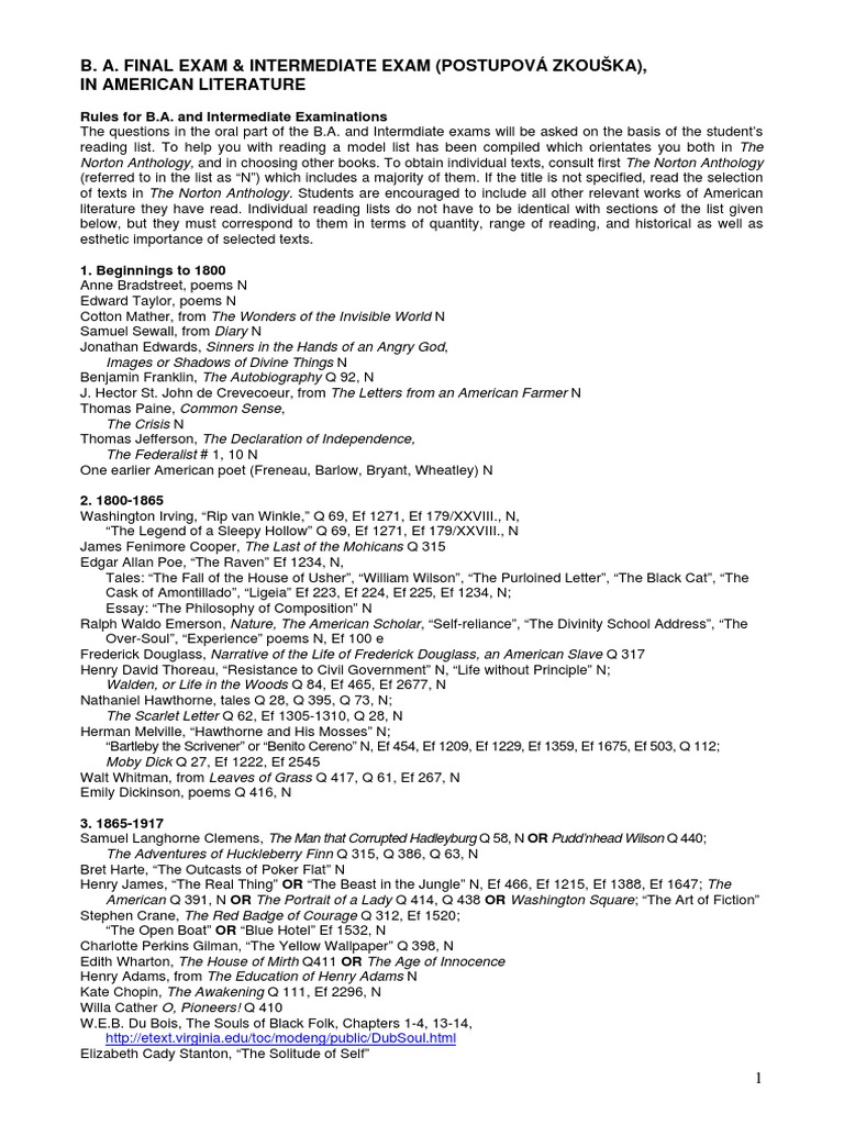 BA Reading Am New | Download Free PDF | English Language Literature ...