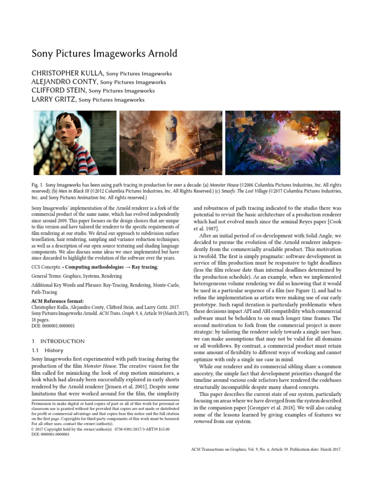 2018 - Sony Pictures Imageworks Arnold | PDF | Shader | Rendering ...