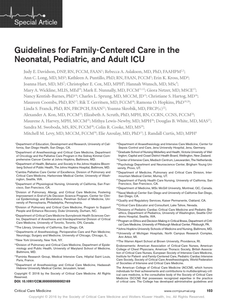 Guidelines For Family Centered Care in The.12 | Download Free PDF | Systematic Review ...