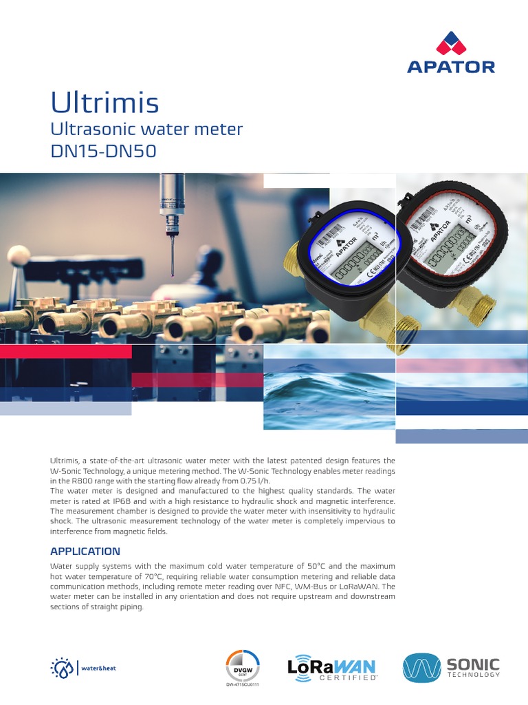 Ultrimis Ultrasonic Water Meter: Technical Specifications and ...
