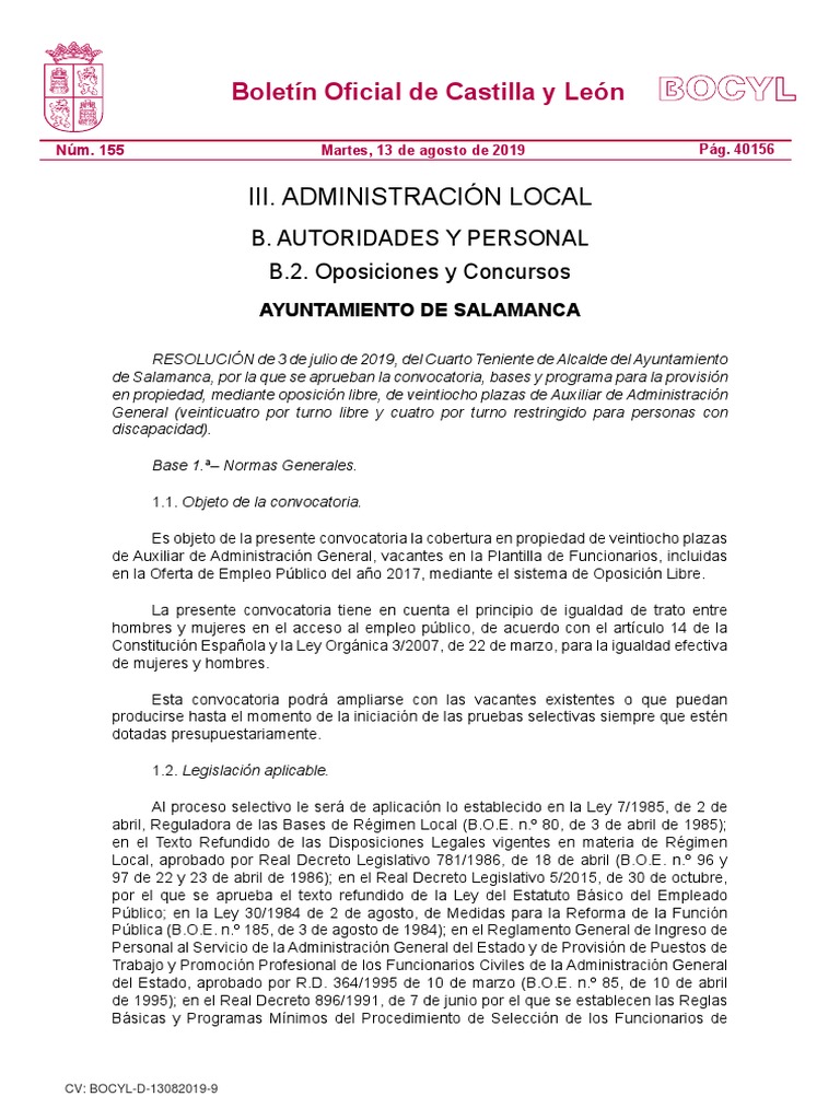 BOCYL-D-13082019-9 | PDF | Judicaturas | Invalidez