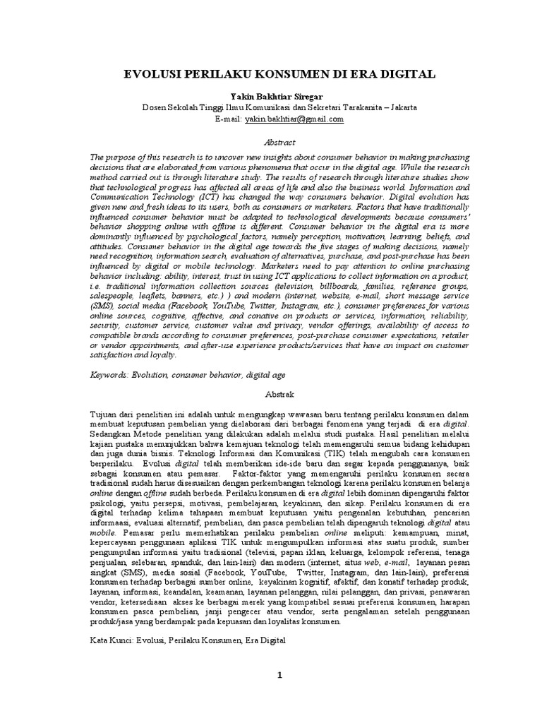 Evolusi Perilaku Konsumen Di Era Digital-Yakin Bakhtiar | PDF | Perilaku Konsumen | Konsep ...