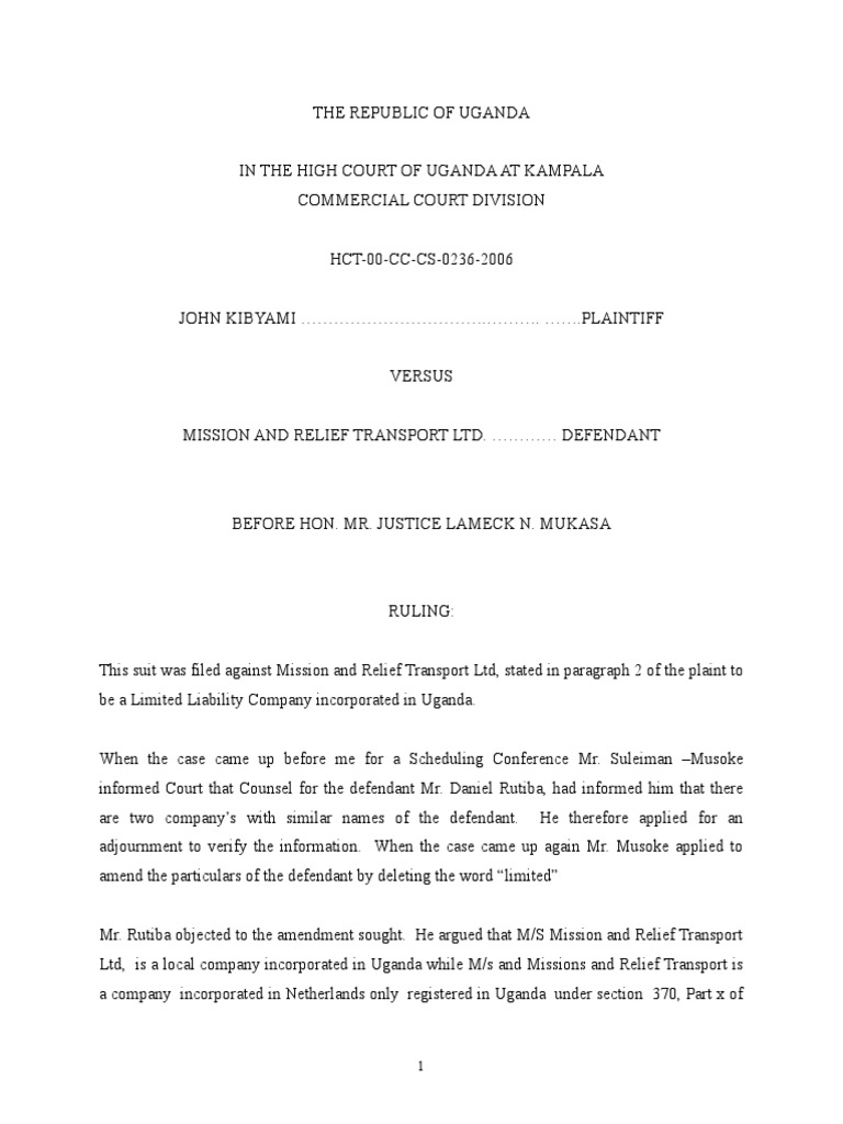 Clarifying the Correct Party: Ruling Allows Amendment to Correct Misnomer in Name of Defendant ...