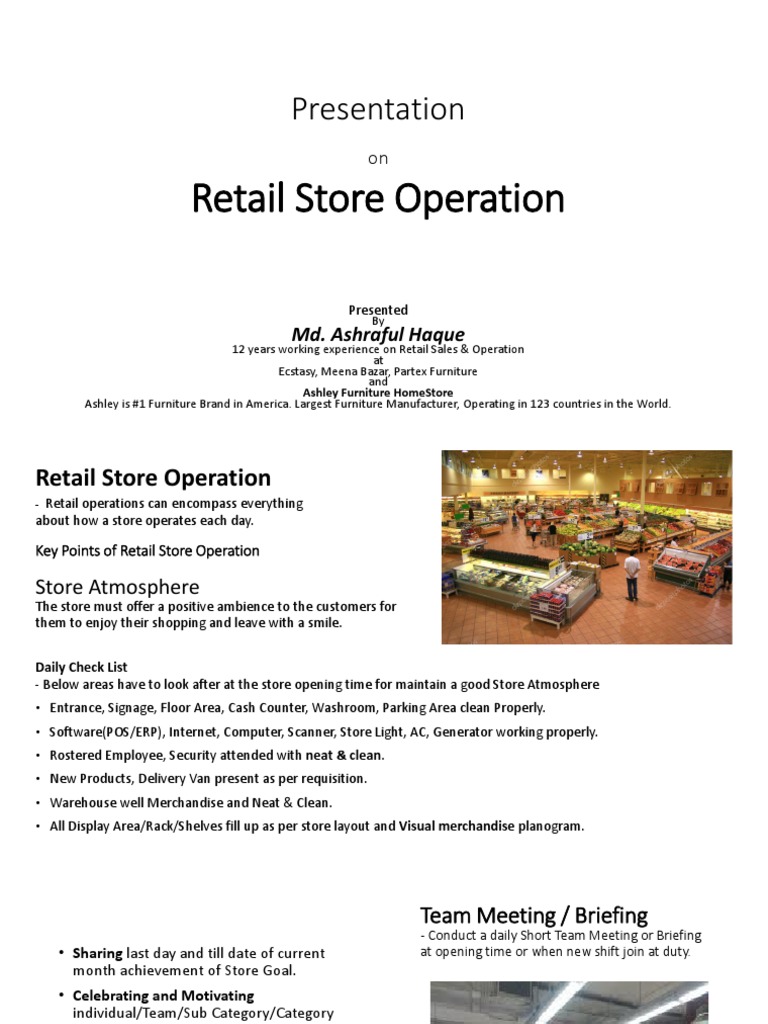 Retail Store Operation by Ashraful Haque | PDF | Retail | Merchandising