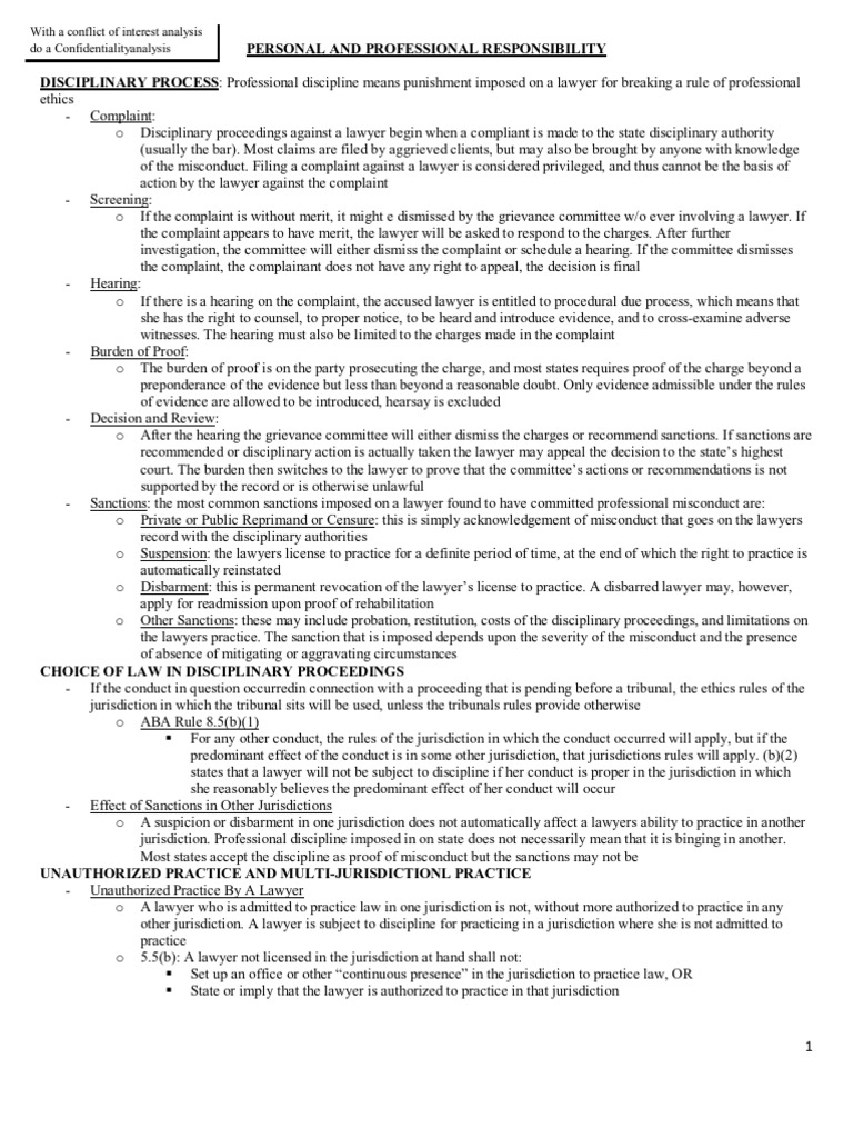 PR and MRPC Outline | PDF | Practice Of Law | Lawyer