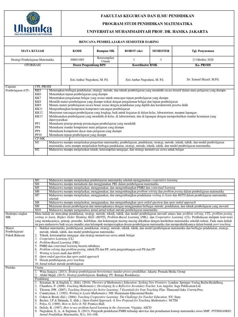 Contoh RPS SBM | PDF