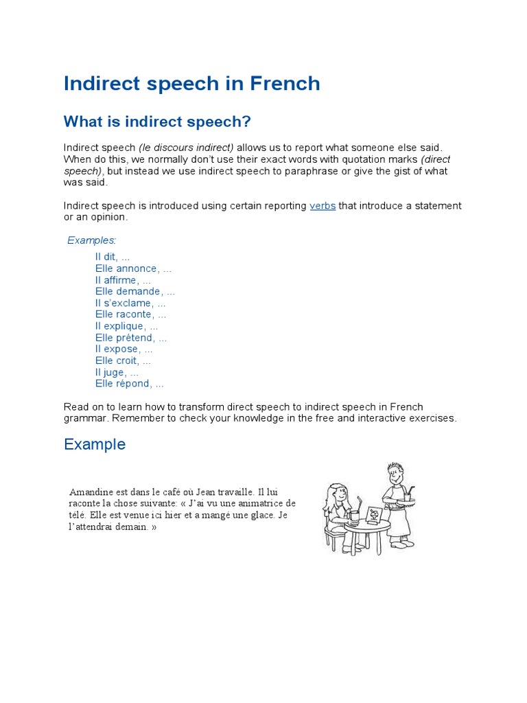 Indirect Speech in French | PDF | Mécanique du langage | Linguistique