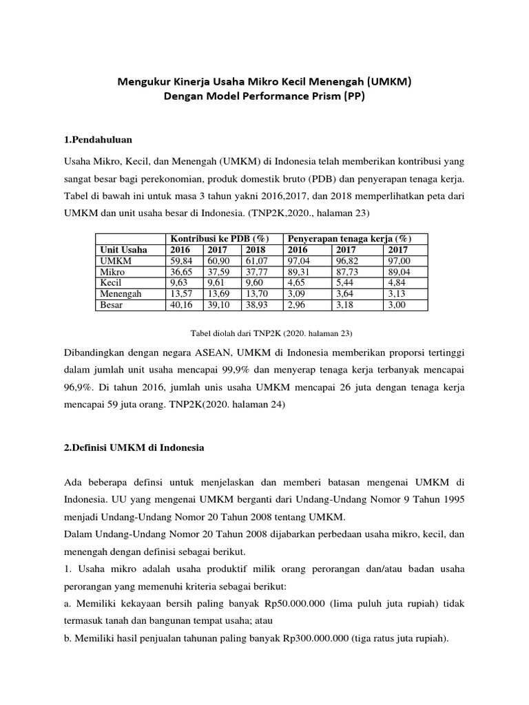 Metode Pengukuran Kinerja UMKM | PDF