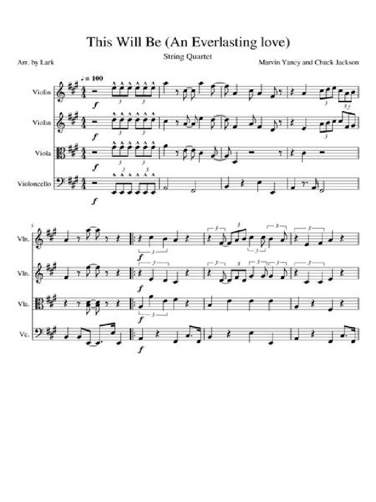 This Will Be Everlasting Love String Quartet | PDF