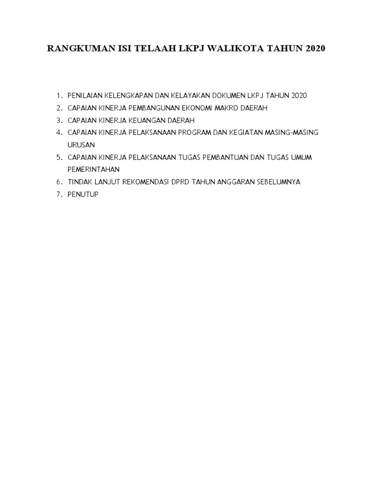 Evaluasi LKPJ 2020 OK | PDF