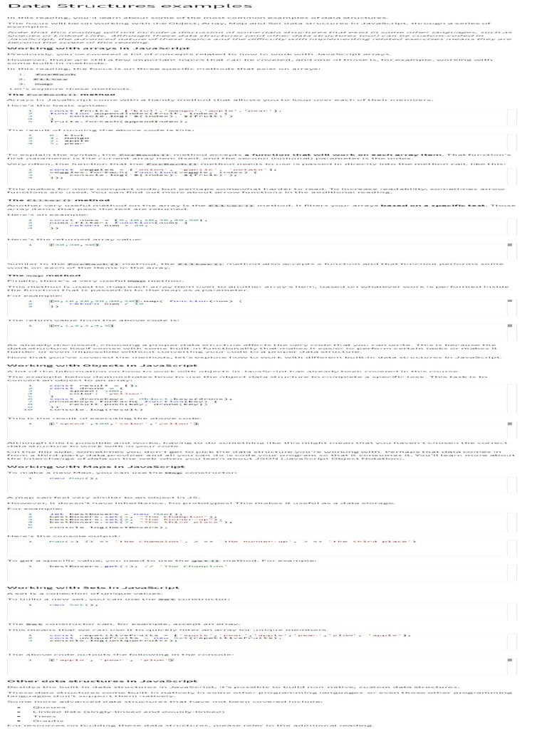 Data Structures examples | PDF