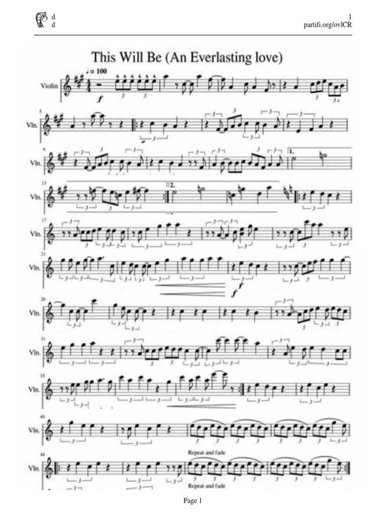 This Will Be Everlasting Love Violin 2 | PDF