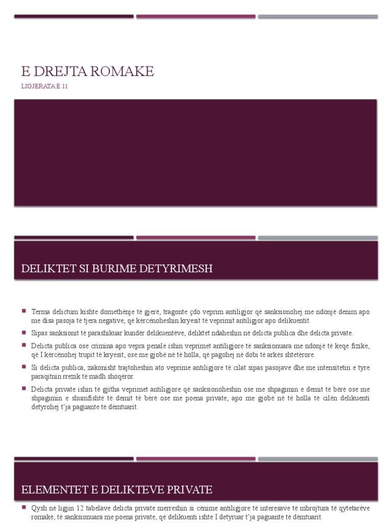 E Drejta Romake Ligjerata e 11 | PDF