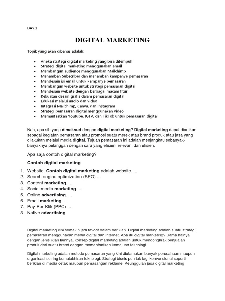Contoh Digital Marketing | PDF | Bisnis