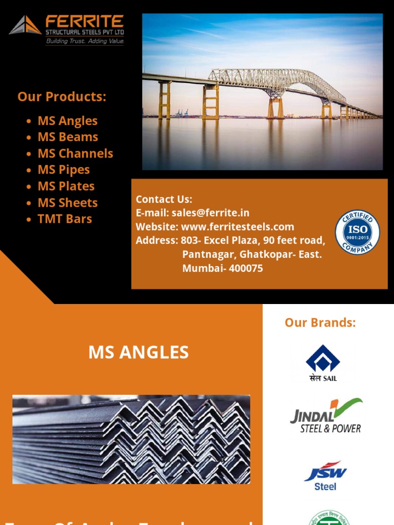 MS Angles for Structural Applications | PDF | Steel | Rolling ...