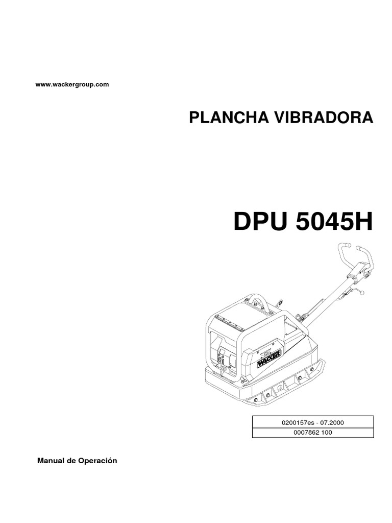 DPU 5045H: Plancha Vibradora | Descargar gratis PDF | Tornillo | Acelerador
