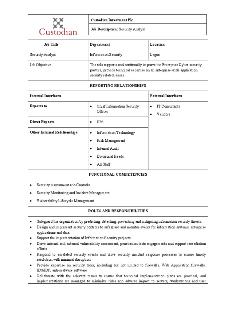 Security Analyst | PDF | Security | Computer Security