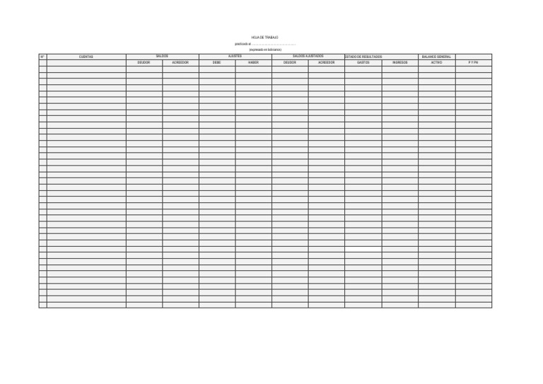 Hoja de Trabajo de 10 Columnas | PDF