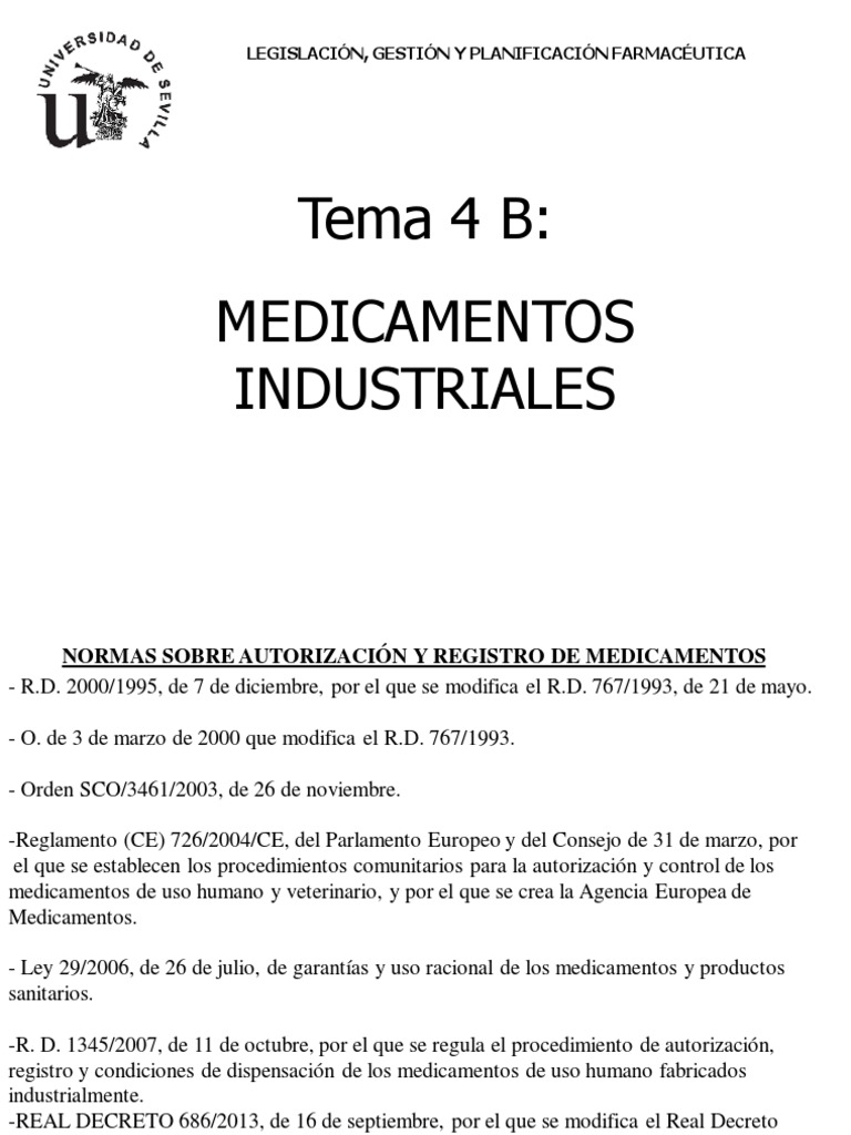 Tema 4B | PDF | Farmacia | Medicamentos con receta