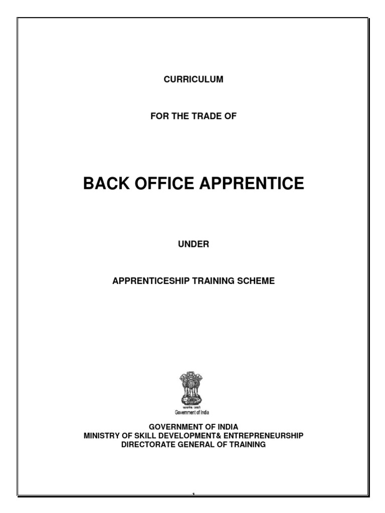 Back Office Apprentice | PDF | Apprenticeship | Entrepreneurship