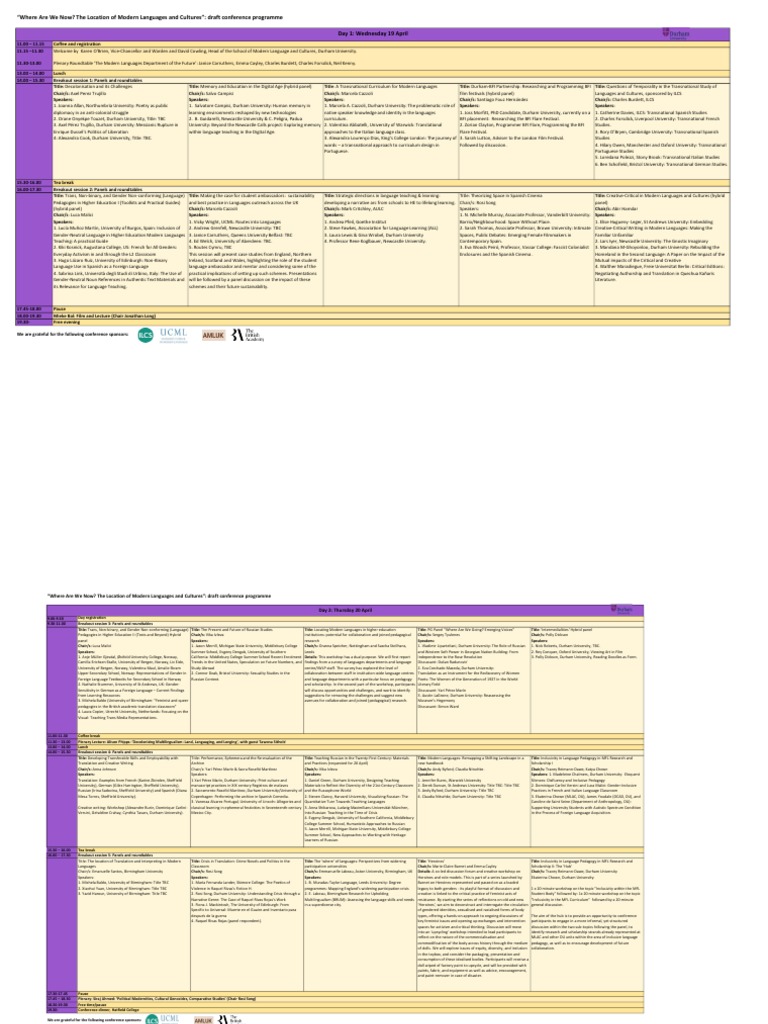 MLaC Conference Full Programme | PDF | Pedagogy | Human Communication
