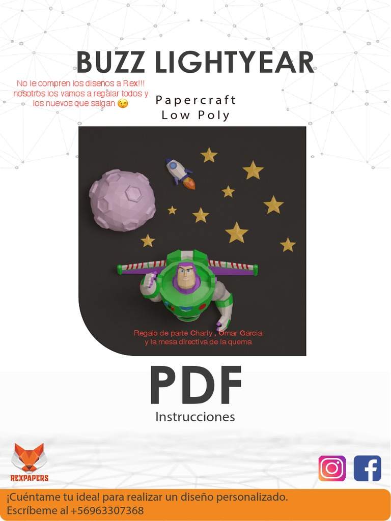 Buzz Lightyear: Papercraft Low Poly | PDF | Color | Diseño gráfico