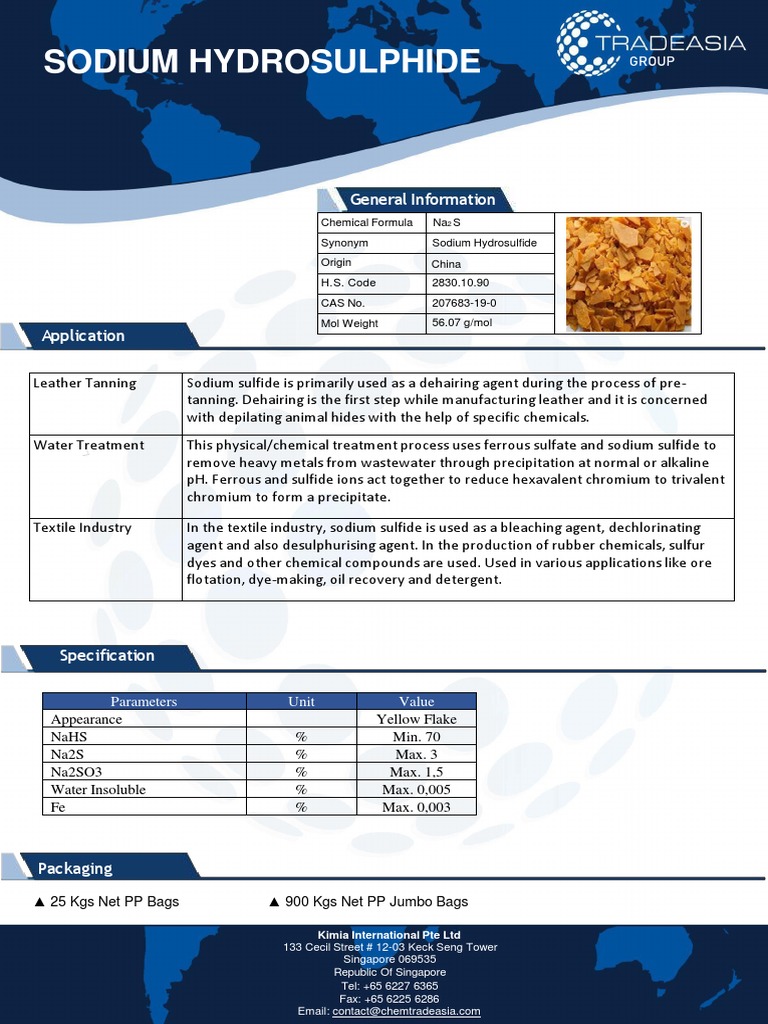 Sodium Hydrosulfide Applications and Specs | PDF | Physical Sciences ...