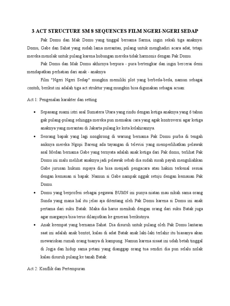 3 Act Structure SM 8 Sequences Film Ngeri | PDF