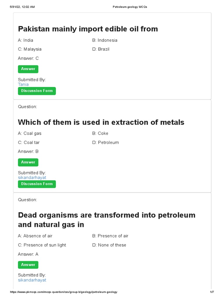 Petroleum Geology MCQs | PDF | Petroleum | Natural Gas