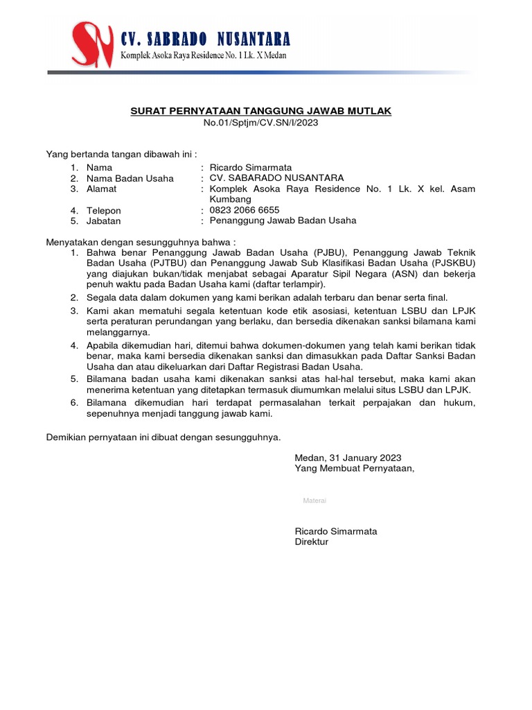 FORM SPTJM SABARADO | PDF