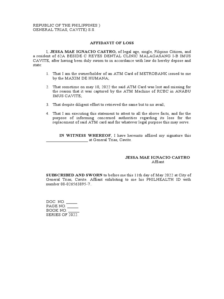 Aff Loss Atm Captured | PDF