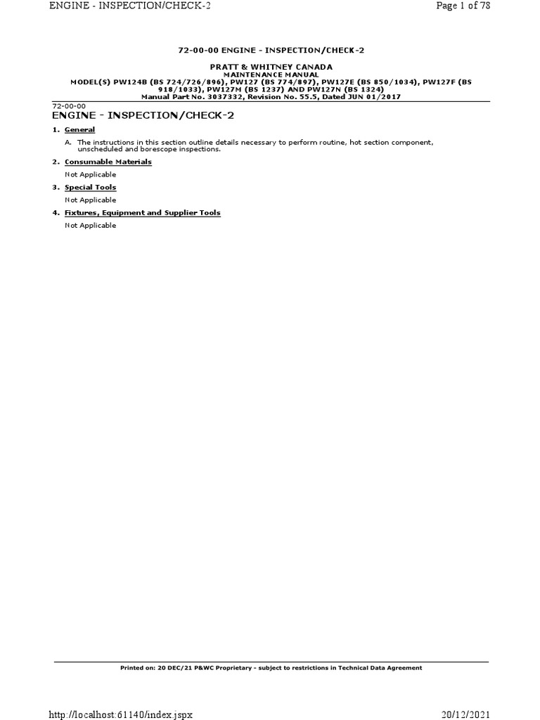 PW127 Engine Inspection Guidelines | PDF | Airfoil | Turbine