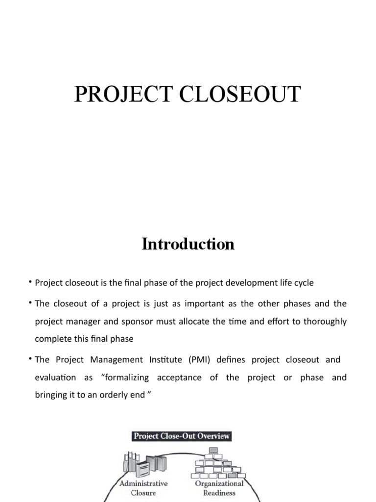 Project Closeout | PDF