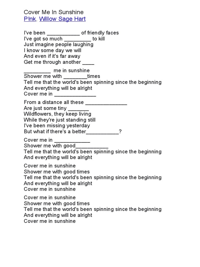 Cover Me in Sunshine | PDF