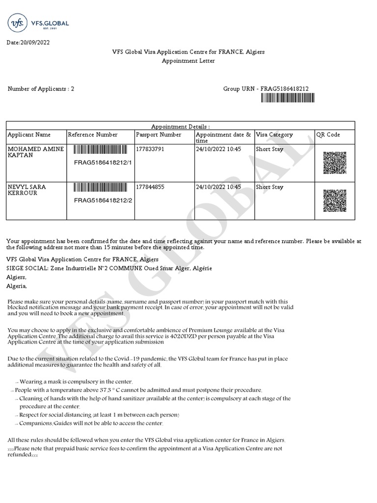 Vfs Global: FRAG5186418212/1 | PDF