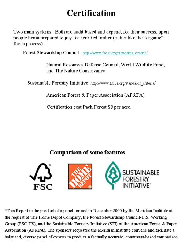 Certification | PDF | Forest Stewardship Council | Forestry