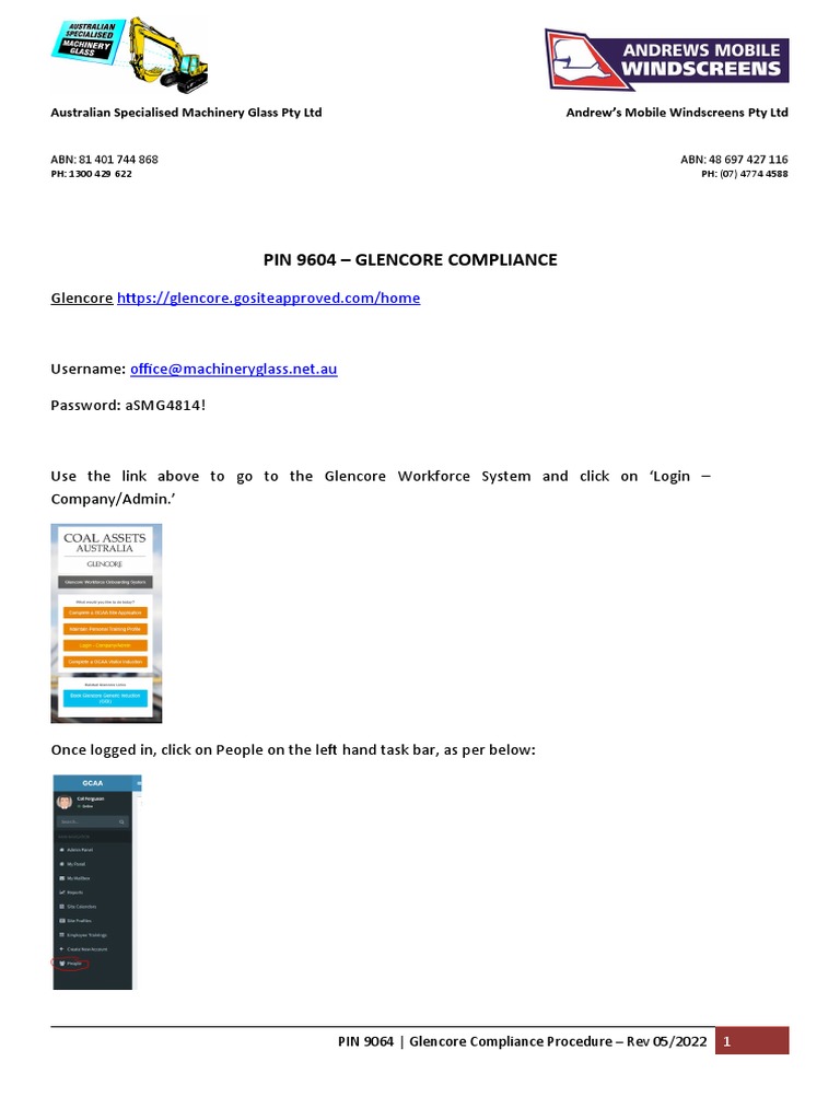 4c) PIN 9604 - GLENCORE COMPLIANCE Procedure (05 - 2022) | PDF